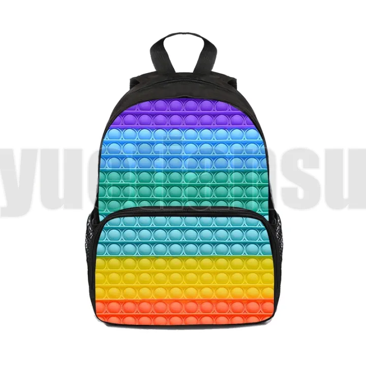 {hot} 12/16 Inch Rainbow POP Fidget Backpack 3D Print Cartoon Bubble ...