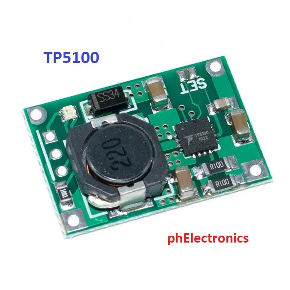 TP5100 charging management power supply module board 1A 2A compatible with 4.2V 8.4V 18650 ...