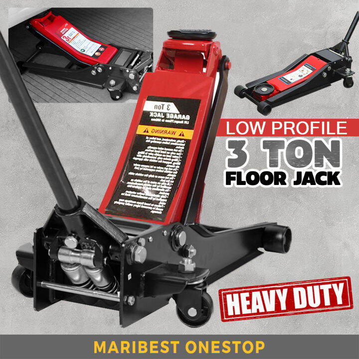3 Ton Ultra Low Profile Hydraulic Floor Jack Kereta Heavy Duty Car Jack ...