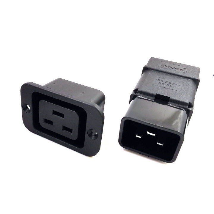 1Pair(2pcs) C19 and C20 Power Panel Mount Plug Rewirable Connector ...