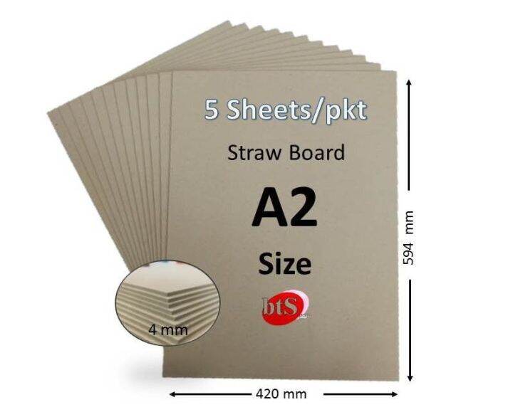 Grey Strawboard A2 Size 420x594mm (5 Sheets/pkt) | Lazada