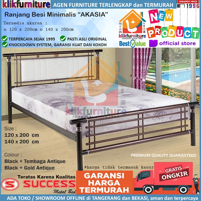 Ranjang Besi Tempat Tidur Besi Minimalis 120x200 cm NEW AKASIA Success ...