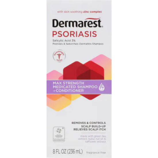 Dermarest Psoriasis Max Strength Medicated Shampoo and Conditioner, 8 ...