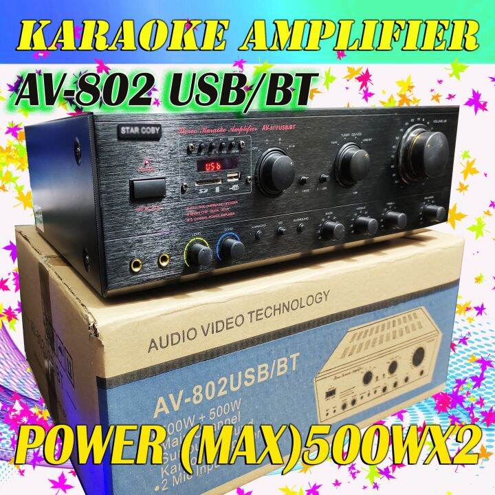 AV-802 USB/BT FM Amplifier 500Watts x 2 With bluetooth/usb/FM RADIO ...