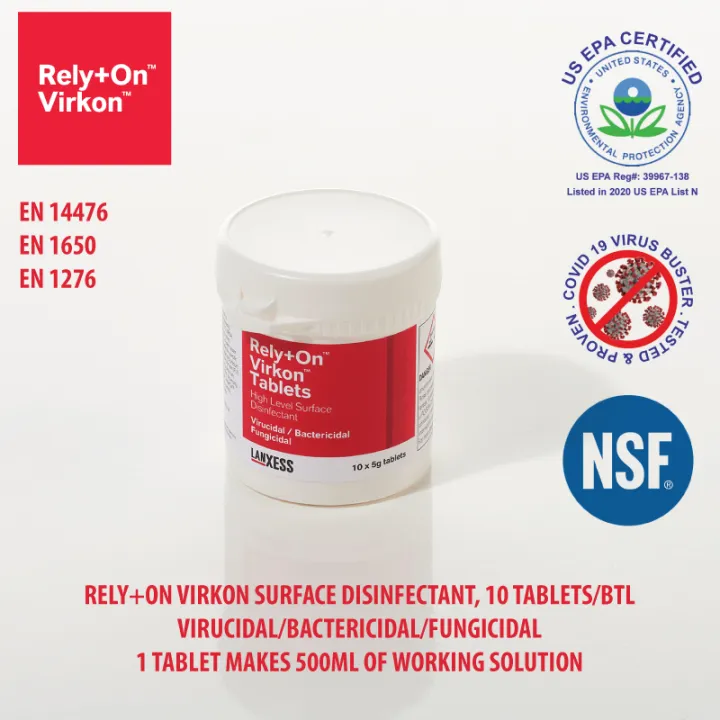 Rely+On Virkon High Level Disinfectant Tablets (10's) | Lazada
