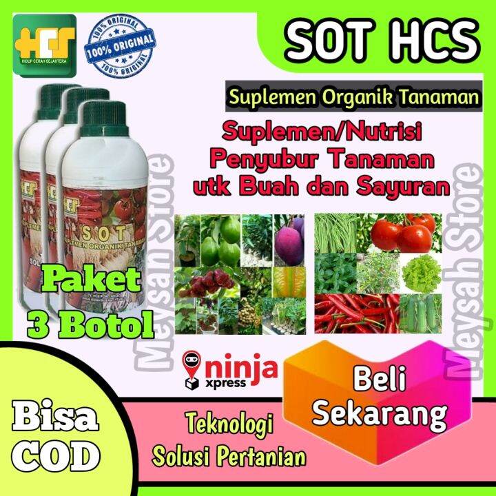 Paket 3 Botol Pupuk SOT HCS/Suplemen Organik Tanaman/Teknologi Solusi ...