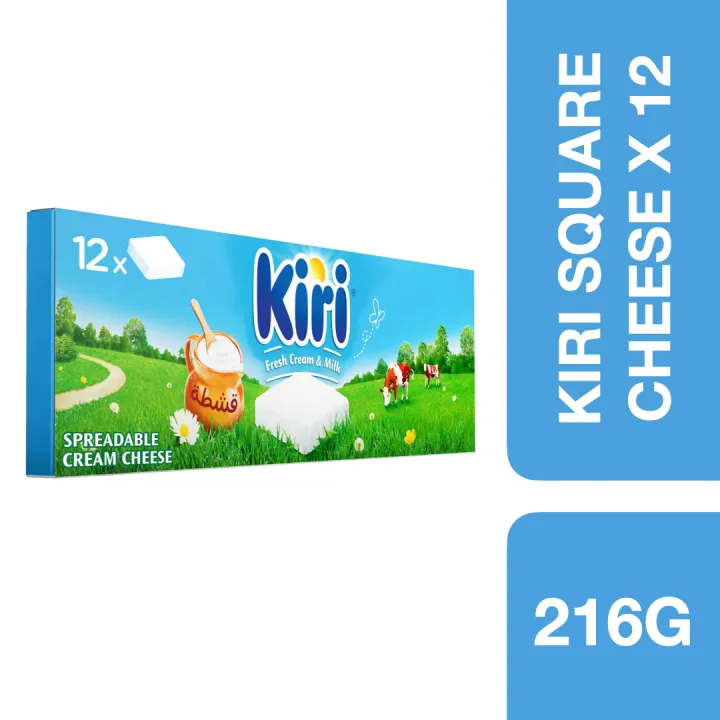 Kiri Spreadable Cream Cheese Square 216g (12 portion) ++ คิรี ชีสสี่เหลี่ยม ขนาด 216g (12 ชิ้น ...