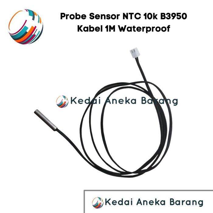 Thermistor NTC 10K B3950 3950 Temperature Sensor Suhu Probe Kabel 1M ...