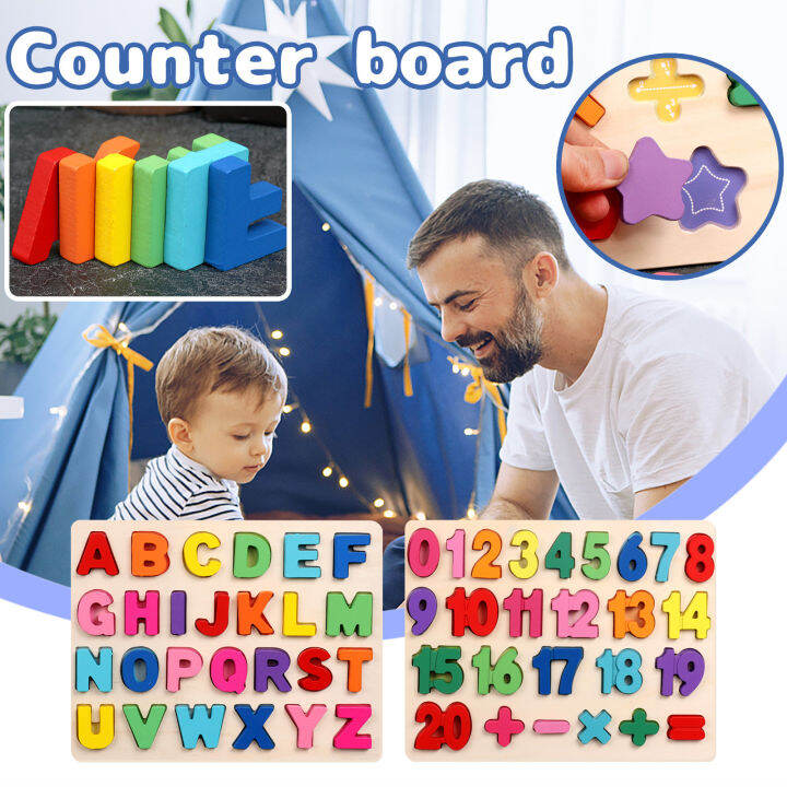 Puzzle Early EducationalToys ABC Digital Wooden Early Learning Jigsaw ...