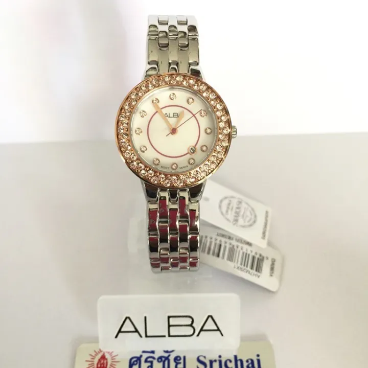 ALBA นาฬิกาผู้หญิง รุ่น AH7M29X1 ประดับด้วย Crystal แท้ Swarovski ...