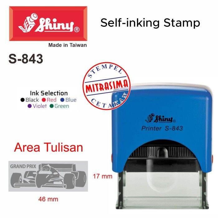 Stempel Shiny S-843 ( Shiny bentuk persegi S843 Tipe S 843 ) | Lazada ...
