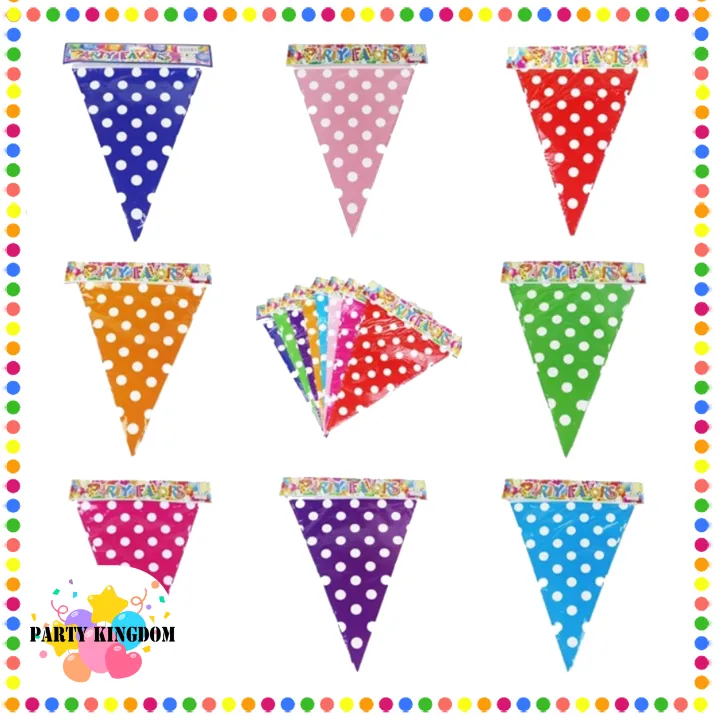 Party Kingdom 3 meters Polka Dots Banderitas for Birthday Christening ...