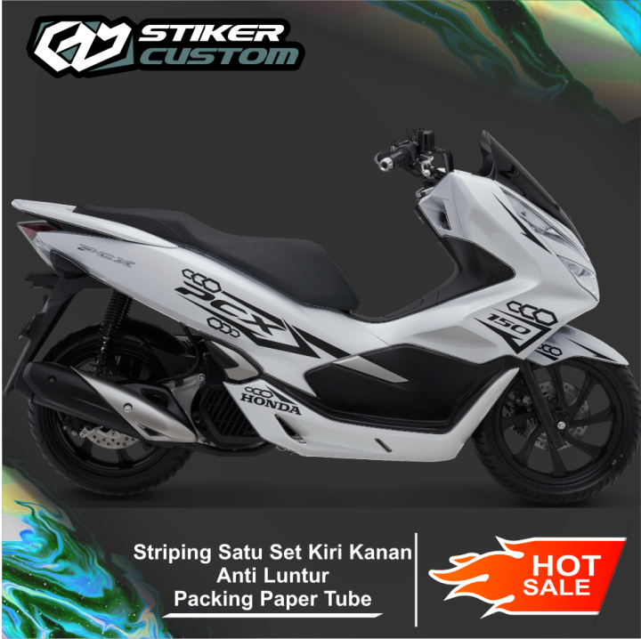 Cutting Sticker PCX putih - Aksesoris Motor Stiker Honda PCX 150 cc ...