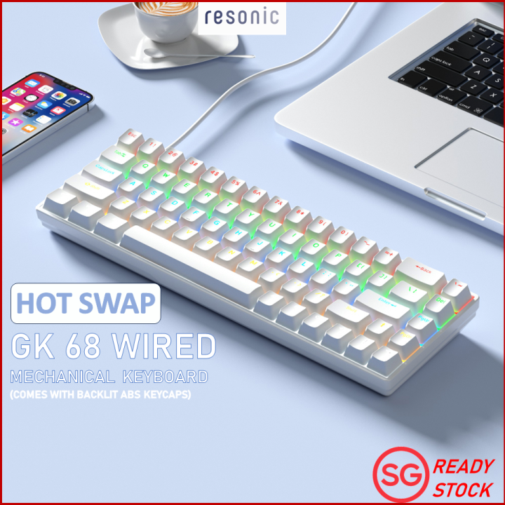 GK 63 68 Key Hotswappable Compact Mechanical Keyboard with RGB Type-C ...