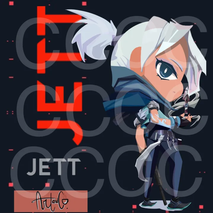 Valorant STICKER GO Buddies STICKER MATTE WATERPROOF *JETT* by Art and ...