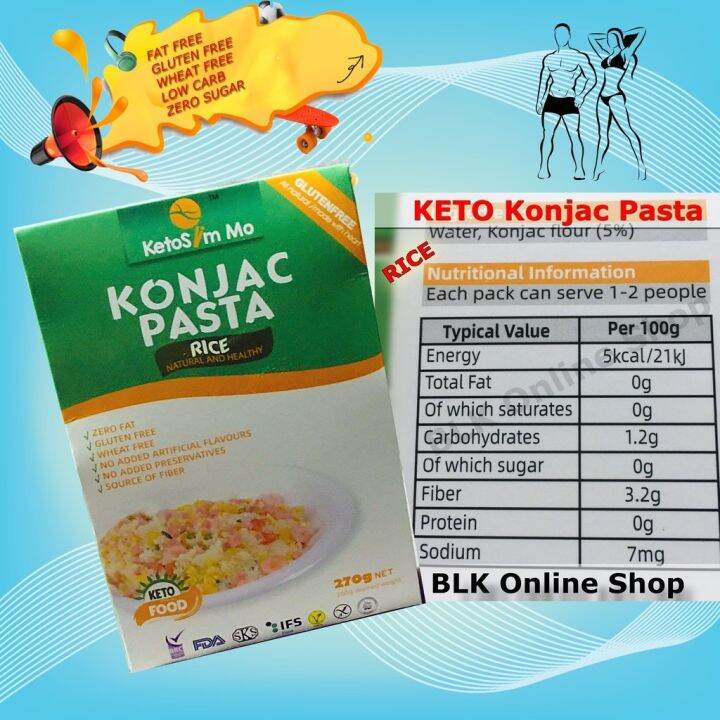 KETO KONJAC / SHIRATAKI PASTA RICE 270G (DRAINED WEIGHT 200G) LOW CARB ...