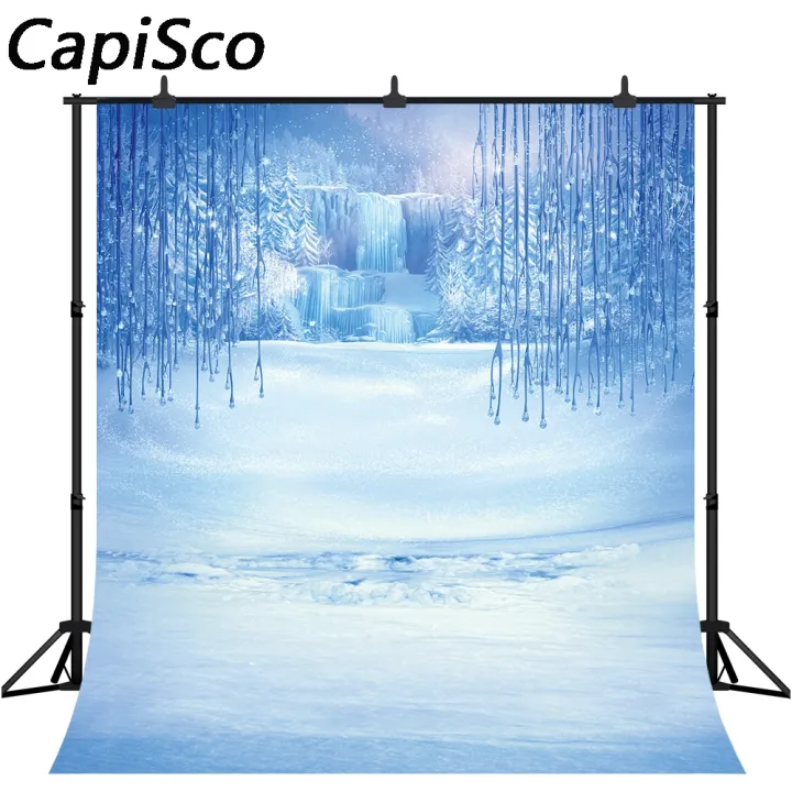 Capisco Photography Backdrops Christmas Winter Frozen Snow Ice Crystal ...