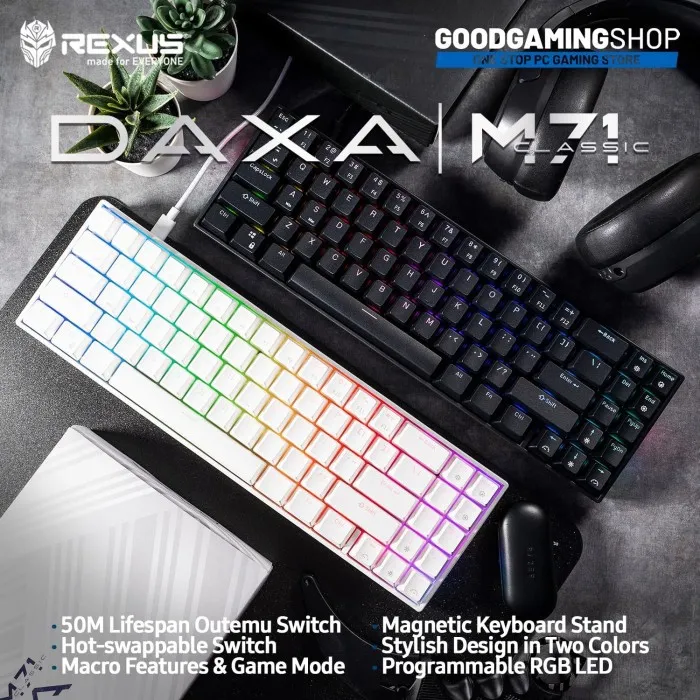 Rexus Daxa M71 Clic RGB Mechanical Gaming Keyboard | Lazada Indonesia