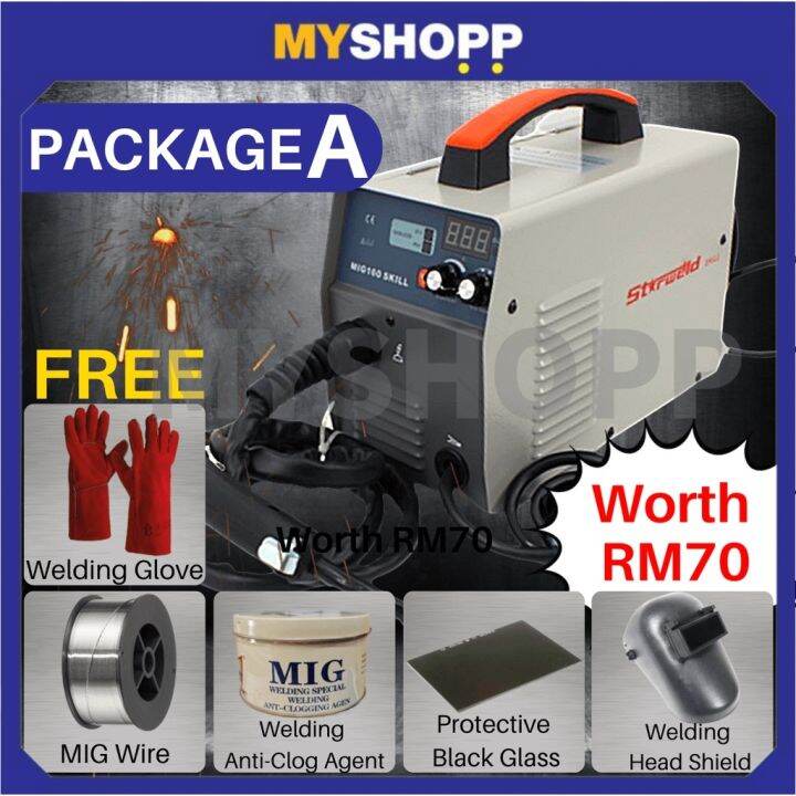 Mig welding machine set Starweld MIG160 Skill Professional Welding Machine / IRON MAC MIG200 ...