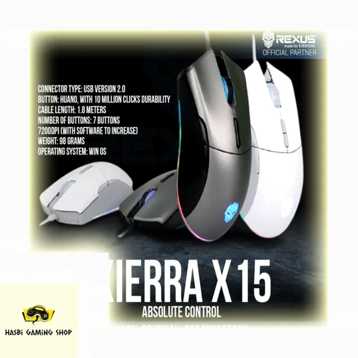 Rexus Xierra X15 RGB Macro Gaming Mouse X 15 | Lazada Indonesia