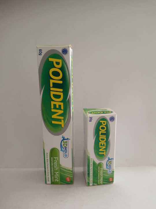 Polident Fresh Mint 3D Hold Extra Bite Force & Extra Hold 60 gr/ 20 G ...