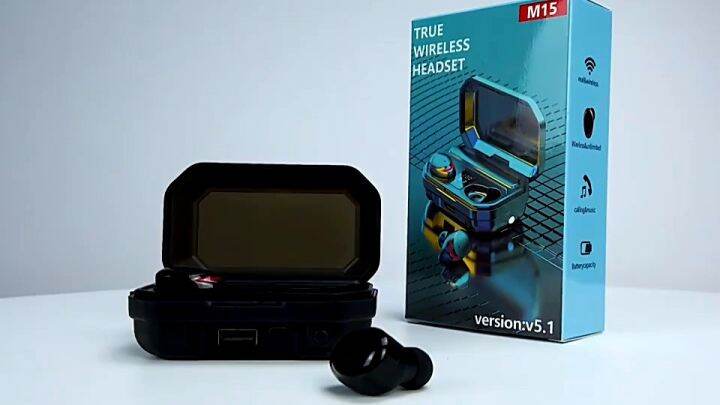 M15 TWS Headphone Nirkabel Earphone Bluetooth 5.1 Headset Tws Wireless ...