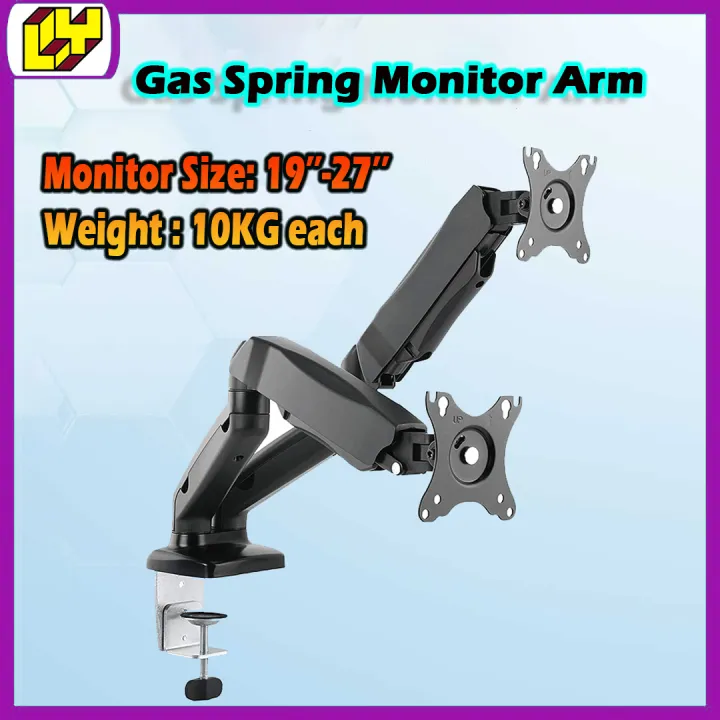 Gas Spring Monitor Mount Dual Desk Mount Adjustable Dual LCD Arm Mount ...