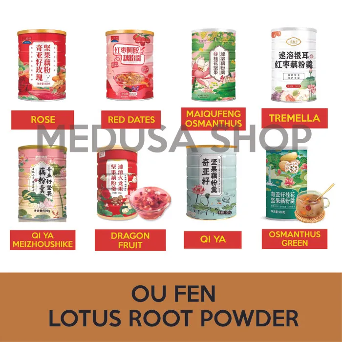 Qi Ya Ou Fen Lotus Root Powder Chia Seed Nut Powder Sarapan Diet Sehat ...