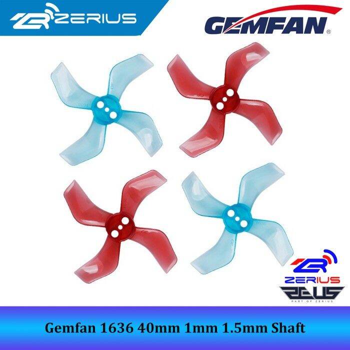 Gemfan 1636 40mm 4-Blade 1.5mm 1mm Shaft Propeller | Lazada Indonesia