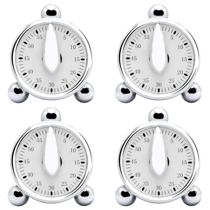4 PCS Kitchen Timer,Countdown Loud Alarm Clock, Wind Up 60 Minutes ...