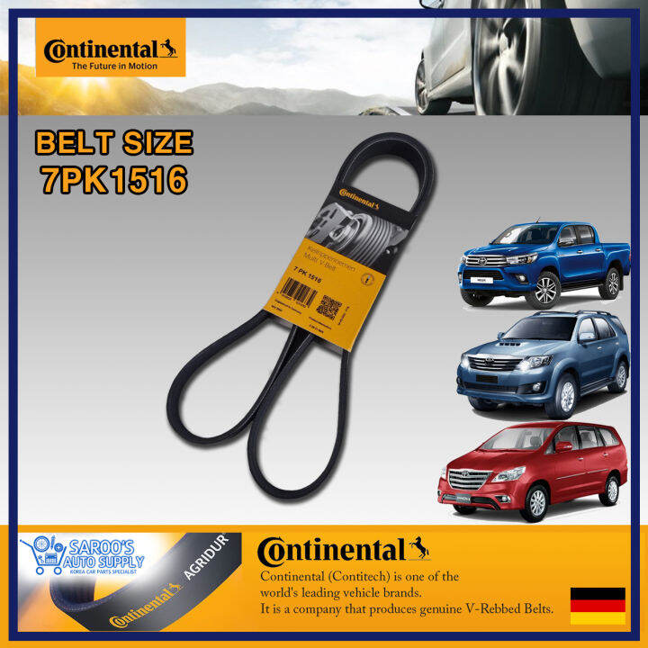 [Continental] V-Rebbied Belt / Drive Belt / Fan Belt For Toyota Hilux ...