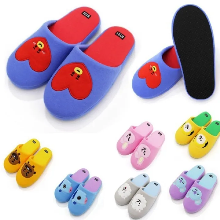 【READY STOCK】KPOP BTS BT21 Indoor Home Slippers Adult Free Size | Lazada PH