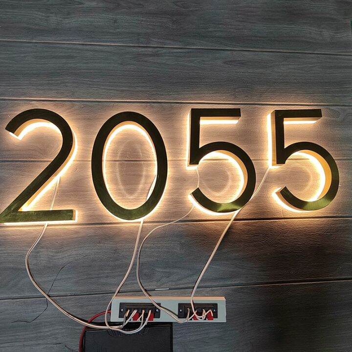 Illuminated LED House Number Outdoor Backlit Letter Door Plates 3D ...