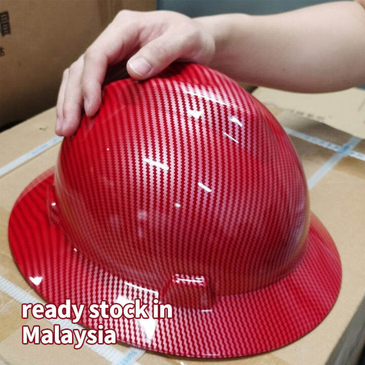 Loebuck Topi keselamatan Carbon fiber color full brim safety helmet men ...
