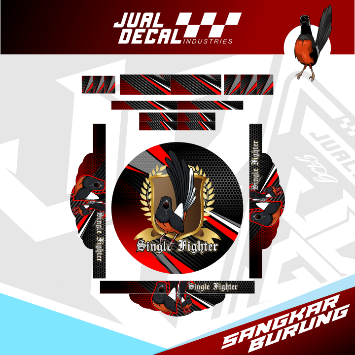 Stiker Tebok Murai Batu Single Fighter SF Tebok Burung Bulat diameter ...