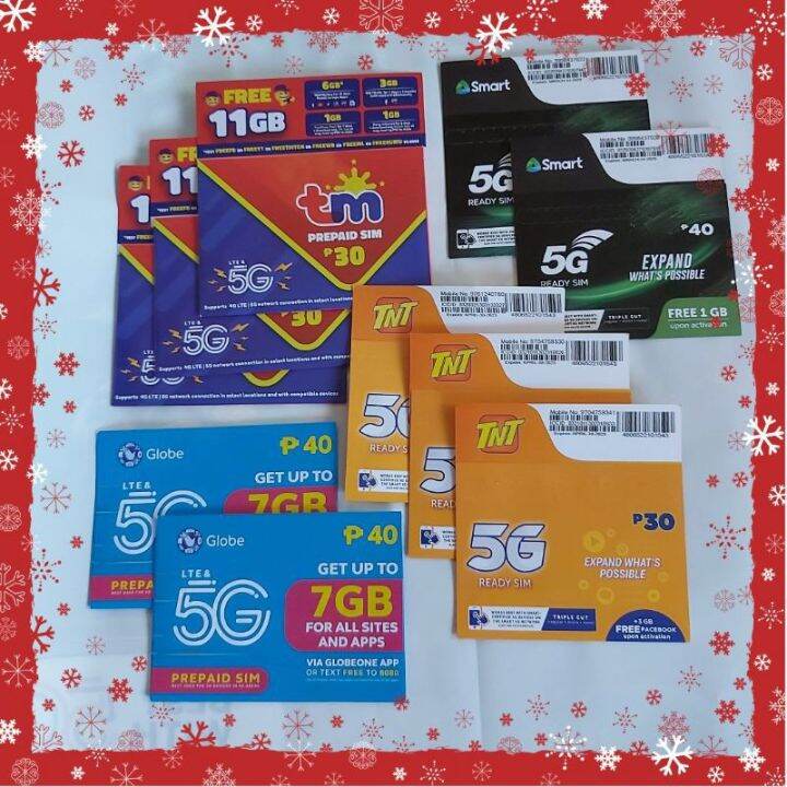 Assorted sim cards (smart,tnt, tm,globe) Set of 10pcs | Lazada PH