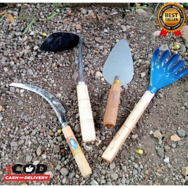 Alat berkebun 4 pcs murah - Cangkul rumput - Garuk sekop - Sekop kayu ...