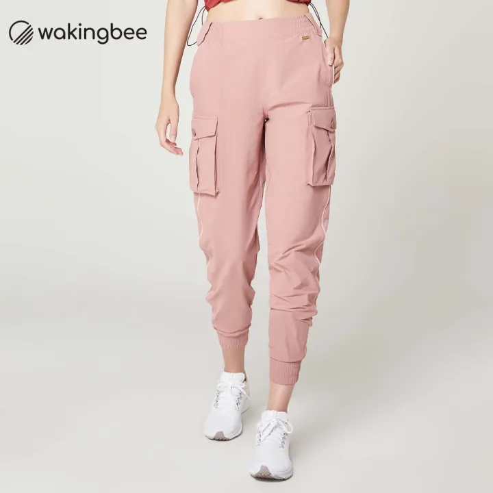 Wakingbee x Asava Cargo Pants (Blush) กางเกงจ๊อกเกอร์ สไตล์ซาฟารี เอวสูง ทรงสวย ขาจัมพ์ มี ...
