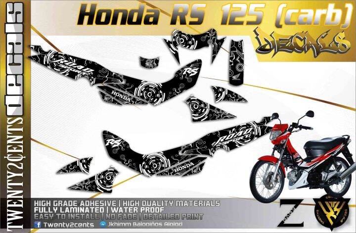 Decals sticker for honda RS 125 carb type (circuit) | Lazada PH