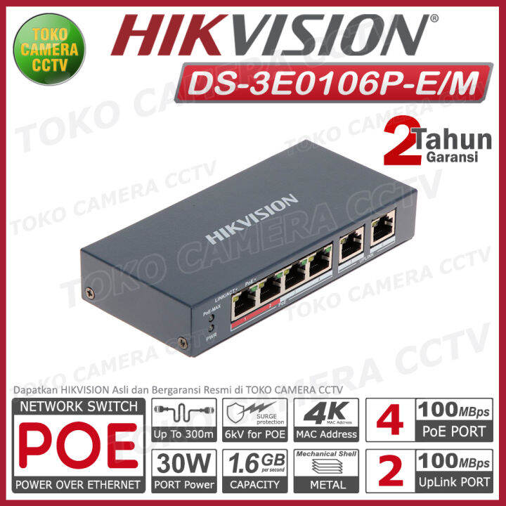 SWITCH POE HIKVISION 4 PORT 2 UPLINK | Lazada Indonesia