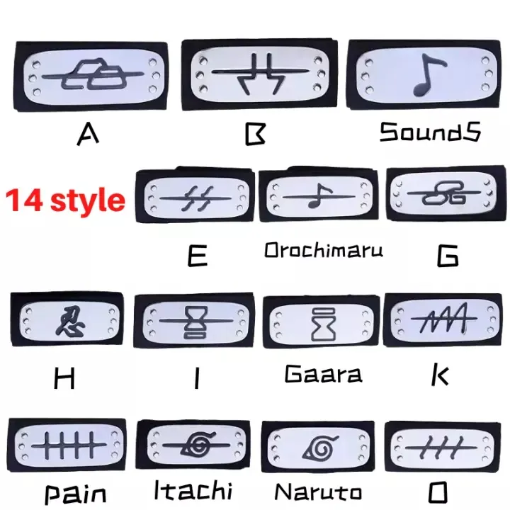 Naruto Headband Anime Cosplay PU Cool Headwear Pain Gaara Orochimaru ...