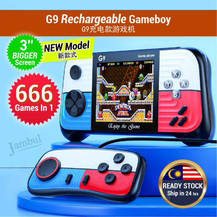 G9 666 Games In 1 Rechargeable Classic Video Gameboy Console Childhood ...