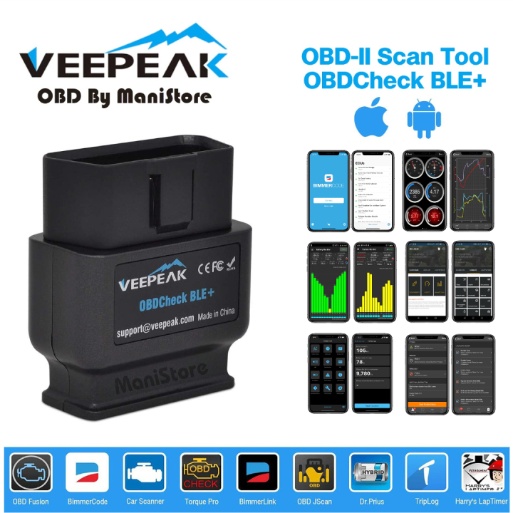 VeePeak OBDCheck BLE/BLE+ Bluetooth 4.0 OBD2 Scanner for iOS & Android ...