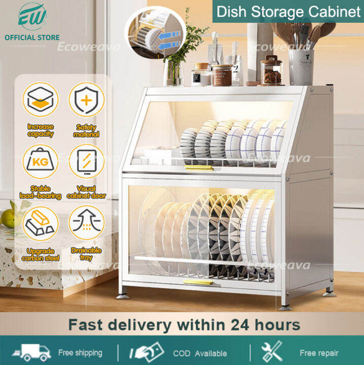 Ecoweave 2/3 Layers Kitchen Dish Rack with Cover Dust-proof Insect ...