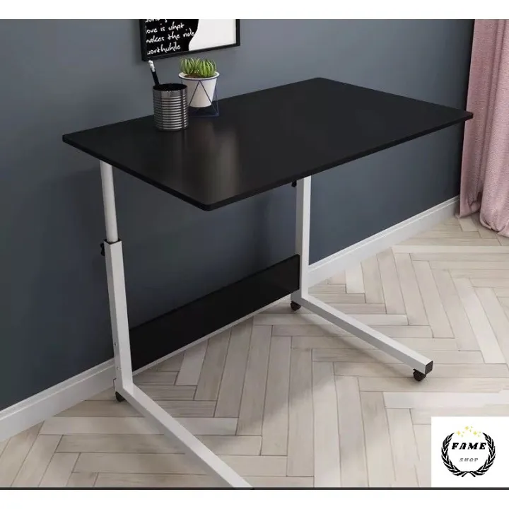 Adjustable & Portable Standing Computer Laptop Desk Bed Side Table Wood ...