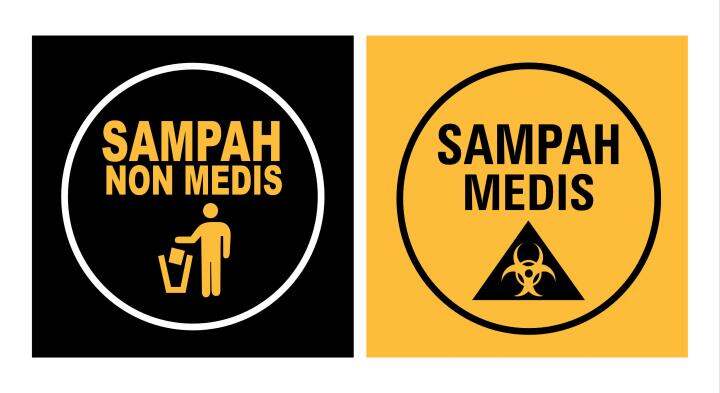 Stiker Vinyl Sampah Non Medis & Sampah Medis 15cm x 15cm | Lazada Indonesia