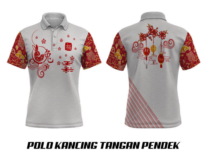 Kaos Polo Wangki Imlek 2023 Shio Kelinci Air Custom Full Printing 03-04 ...