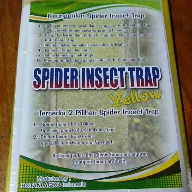 SPIDER INSECT TRAP Perangkap kutu kebul kaper & serangga isi 20Lembar ...