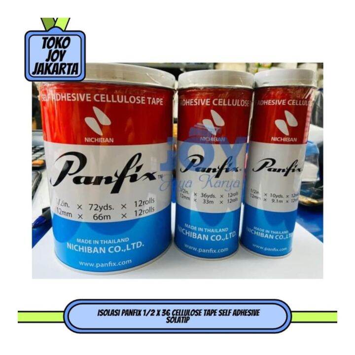 COD Isolasi Panfix 1/2 X 36 Cellulose Tape self adhesive Solatip ...