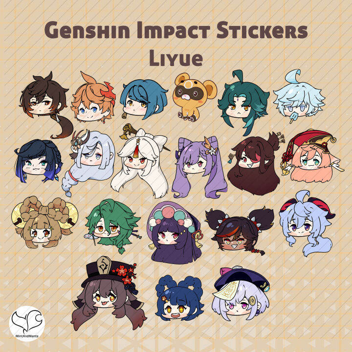 Genshin Impact Icon Sticker Liyue (WATERPROOF) | Journal Stickers ...